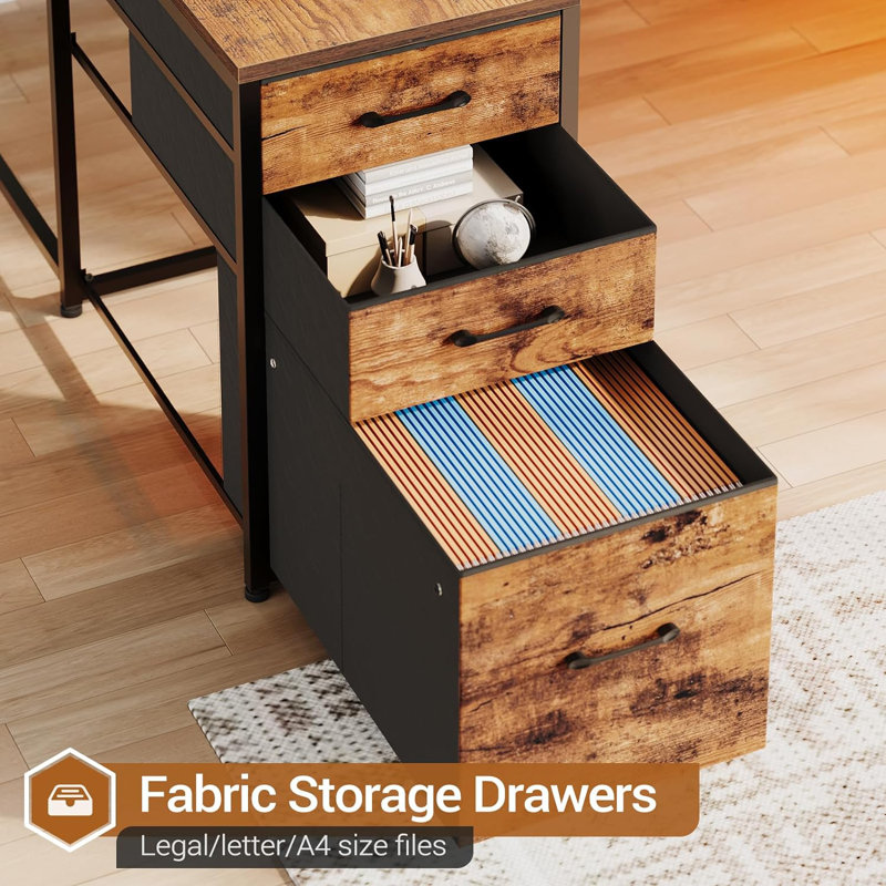 17 Stories Alnair 64.5'' W U-Shaped Computer Desk & Reviews | Wayfair